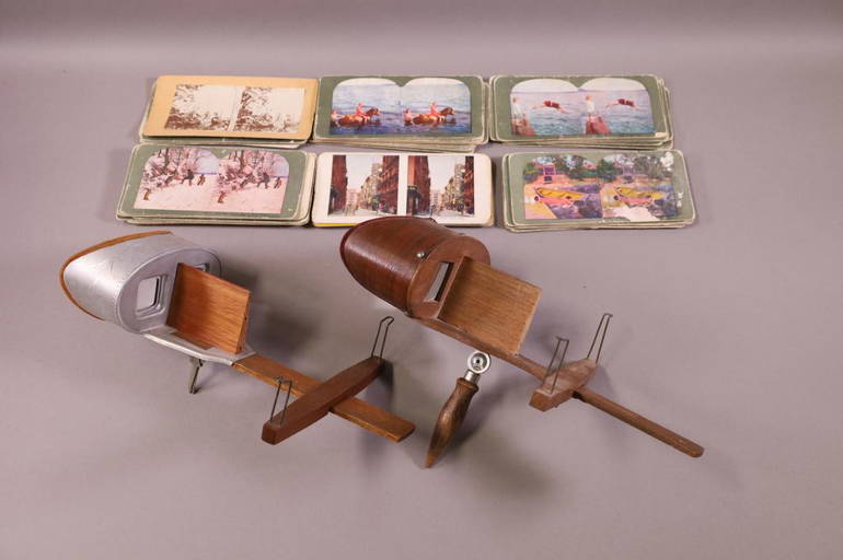 2 Stereoptic Viewers & Cards