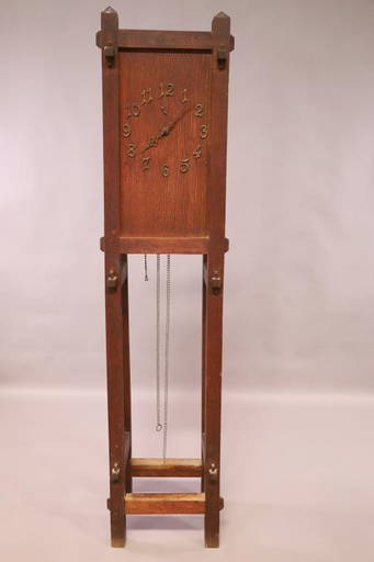 Arts And Crafts Oak Grandfather Clock