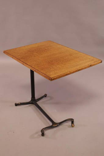 ANTIQUE OAK & METAL ADJUSTABLE BEDSIDE TABLE - Aug 27, 2022 | Redlands Antique Auction in CA