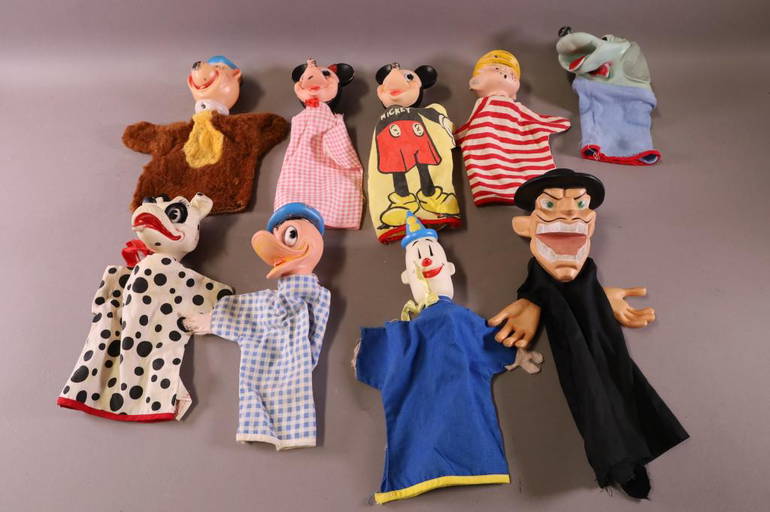 9 Vintage Hand Puppets