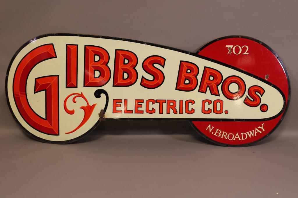 Gibbs Bros Electric Co. Porcelain Sign