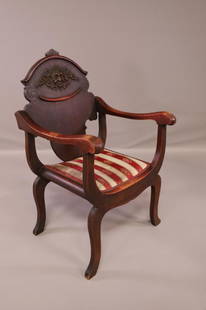 Carved North Wind Face Chair