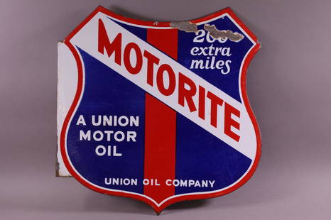 Motorite Motor Oil Porcelain Flange Sign