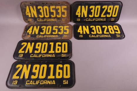 (2) Texas Centennial 1936 Matching License Plates