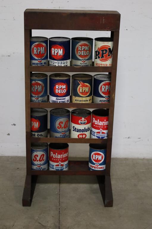Standard Oil Rack With Standard Cans