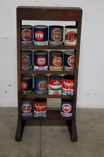 Standard Oil Rack With Standard Cans
