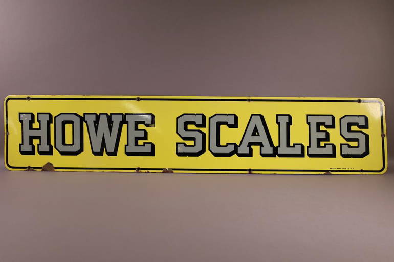HOWE SCALES PORCELAIN SIGN (#0183) on Nov 12, 2022 | Redlands Antique ...