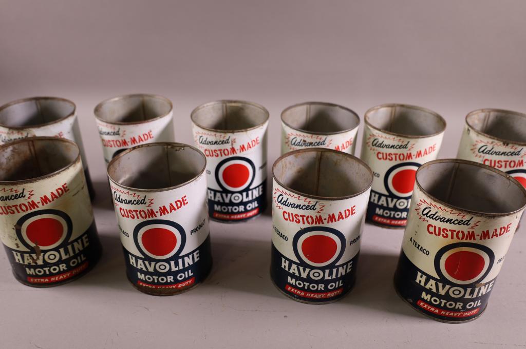 Ten Havoline 1 Quart Oil Cans