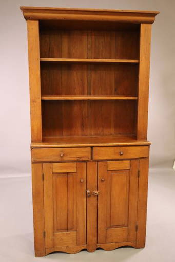 Primitive Pine Stepback Cupboard