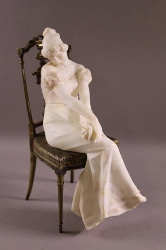 ANTIQUE ALABASTER LADY STATUE ON BRONZE CHAIR (#0077) on Jan 01, 2023 ...