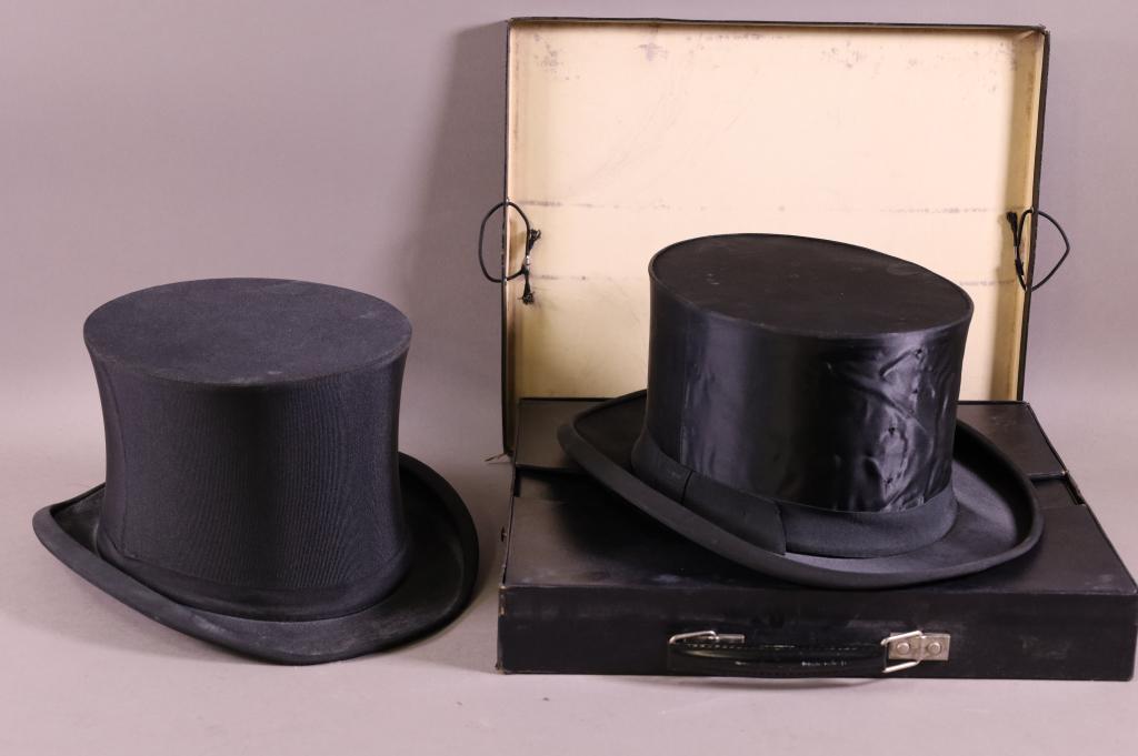 Two Antique Top Hats