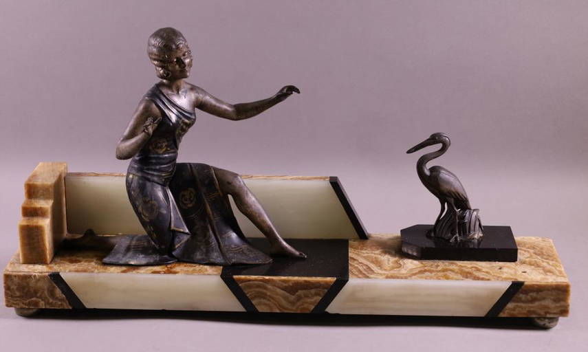 ART DECO LADY SPELTER LADY STATUE (#0082) on Mar 04, 2023 | Redlands ...