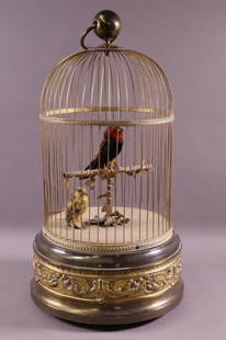 French Double Singing Birdcage Automaton