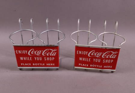 Vintage Coca Cola Shopping Cart 2 Bottle Holder