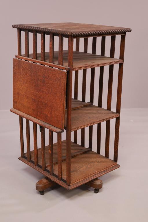 Antique Oak Revolving Bookcase Auction