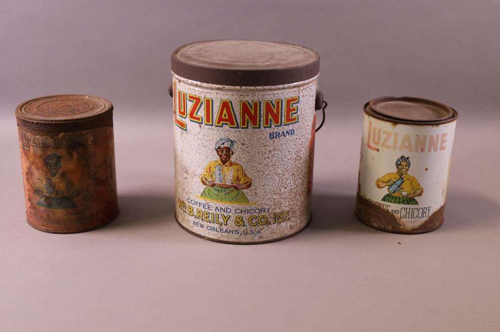 Three Luzianne Tins