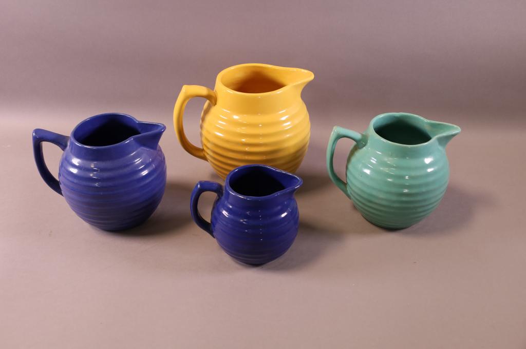 Four Bauer Pottery Pitchers Auction