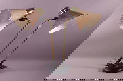 Mid Century Double Goose Neck Lamp