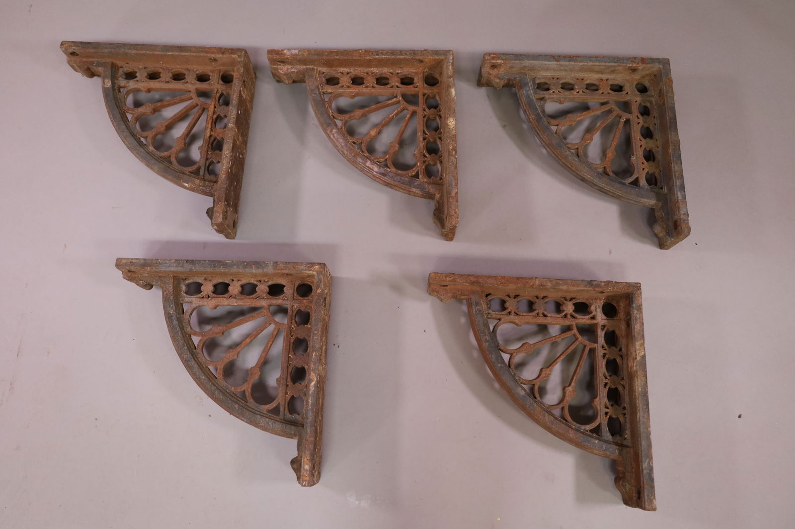 Set Of Five Victorian Cast Iron Corbels Auction