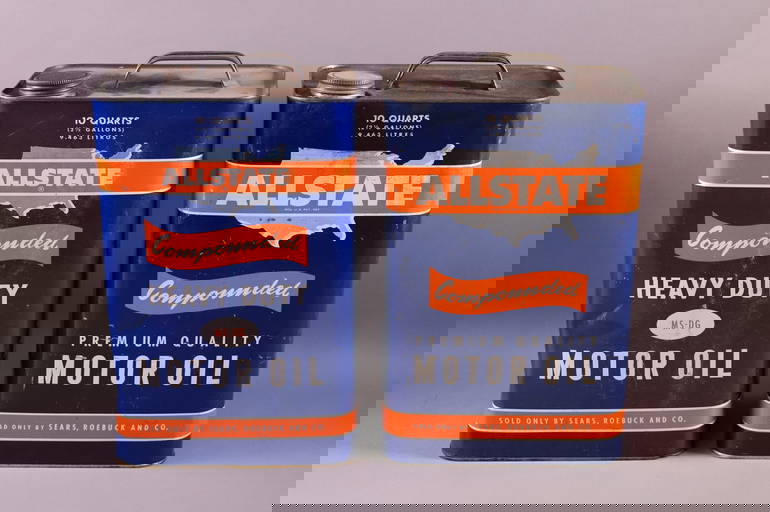 Two Allstate Oil Cans