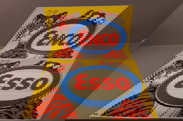 Two Esso & Enco Plastic Signs