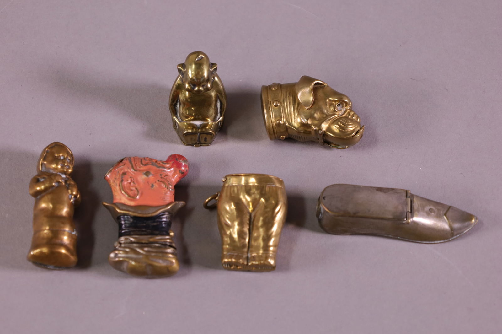 Six Figural Match Safes