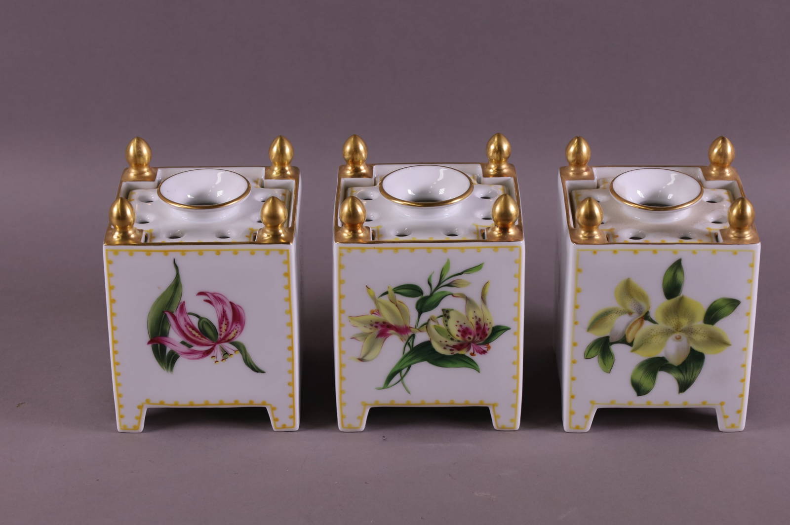 3 William Yeoward Limoges Porcelain Planters Auction