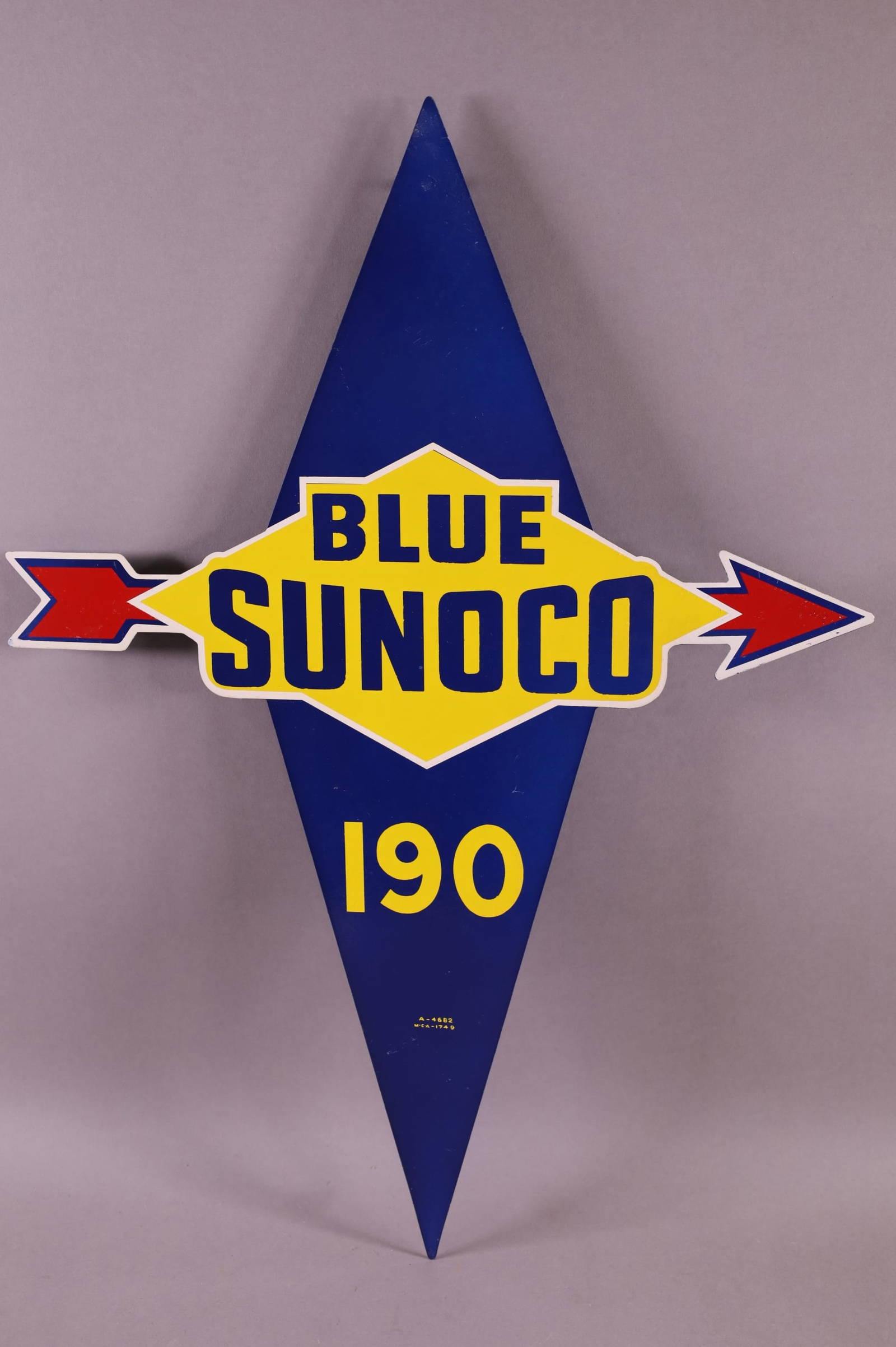 Blue Sunoco 190 W/arrow Metal Pump Sign (tac) Auction