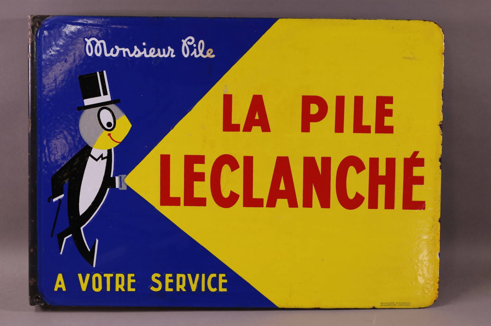 La Pile Leclanche W/logo Porcelain Sign (tac) Auction