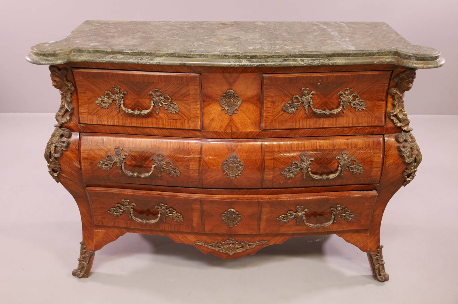 Large French Style Marble Top Chest Auction