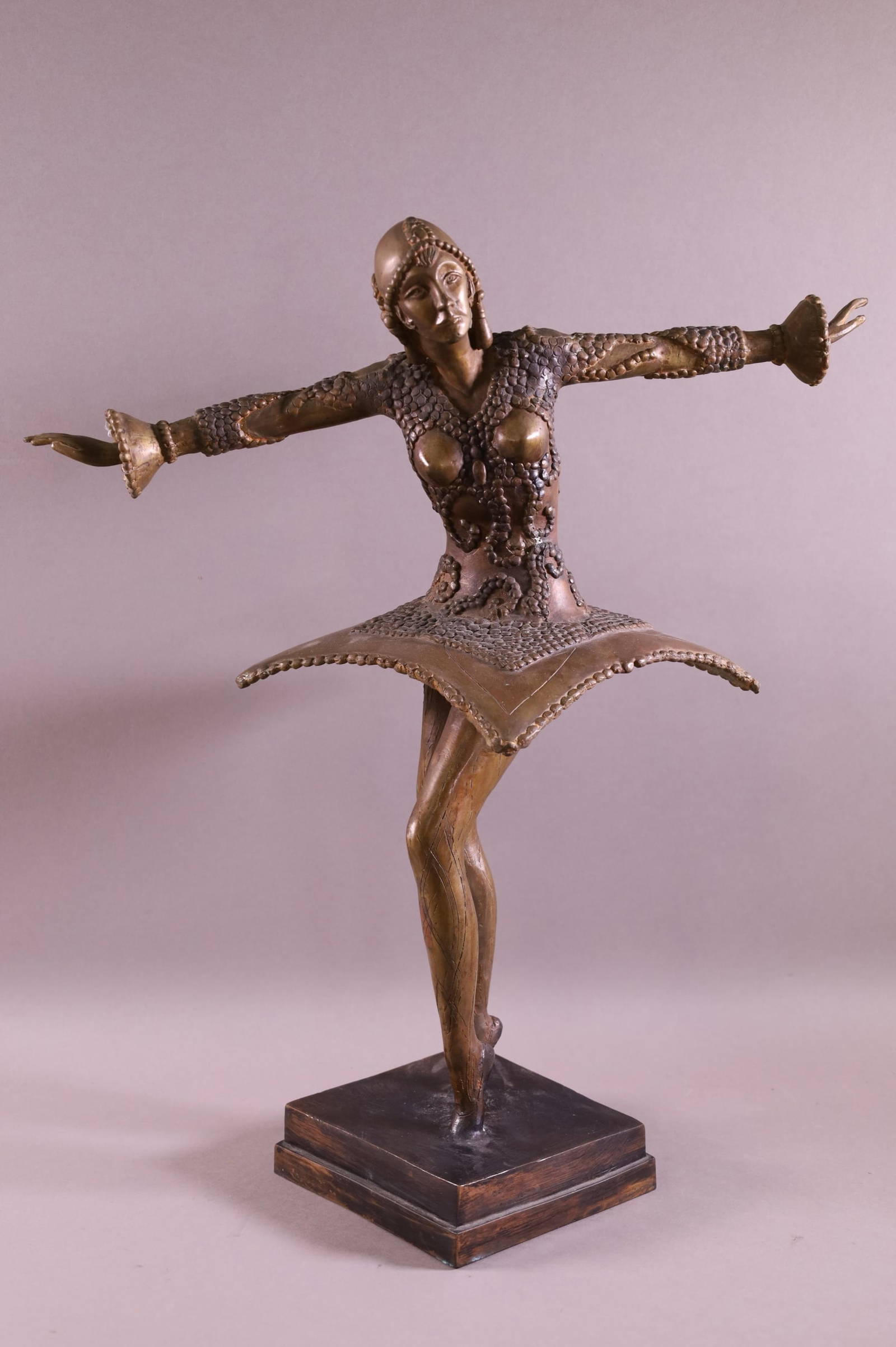 Art Deco Style Lady Bronze Auction