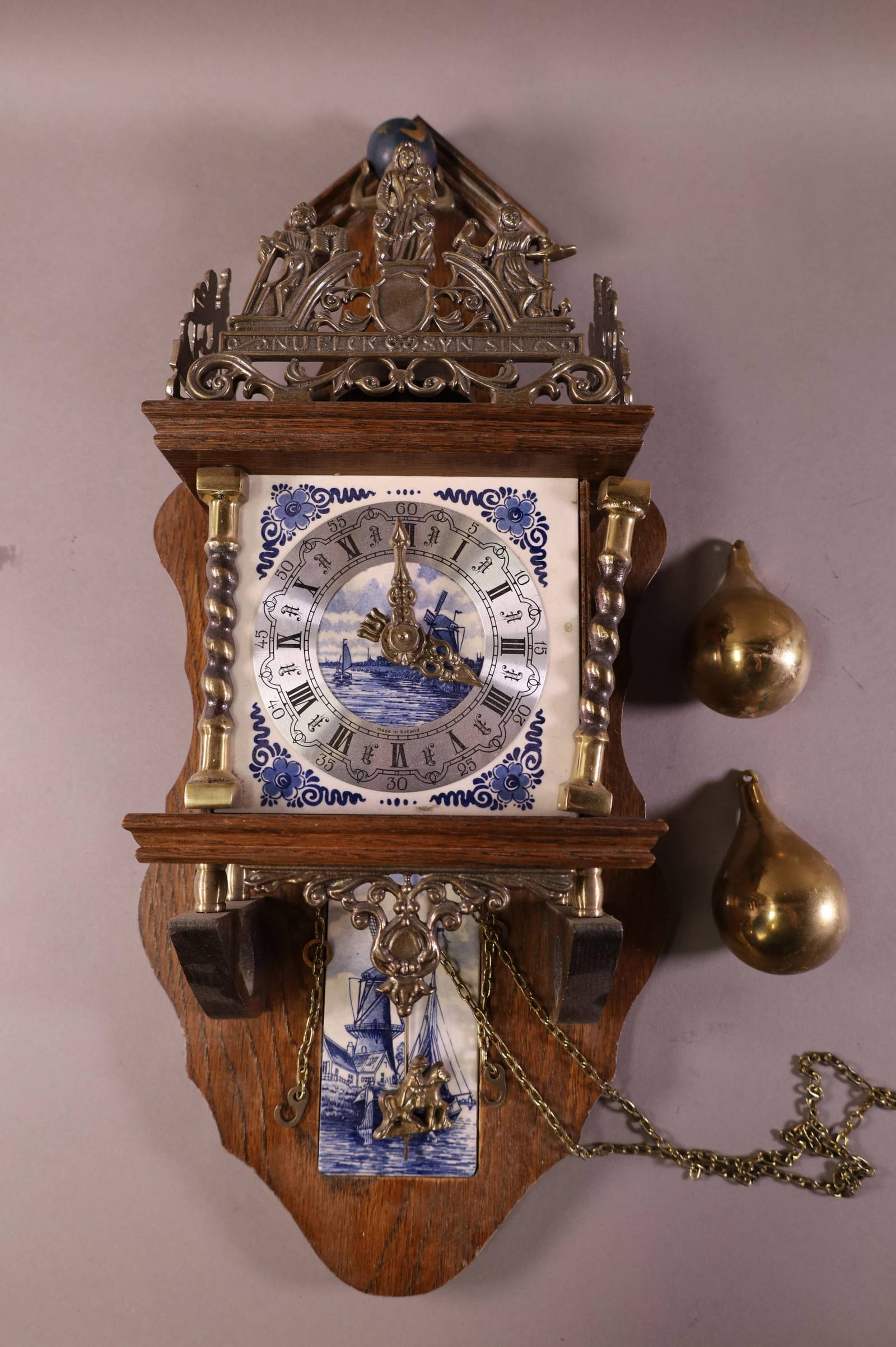 Hand Painted Delft Wall Clock Auction