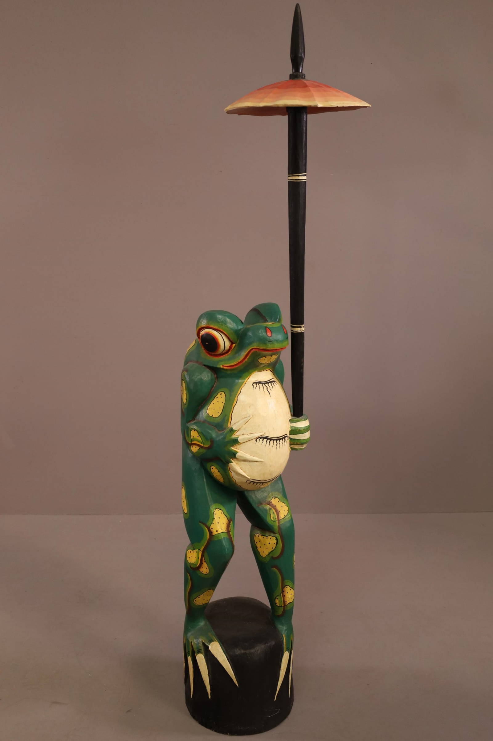 Tall Wooden Frog Statue Auction