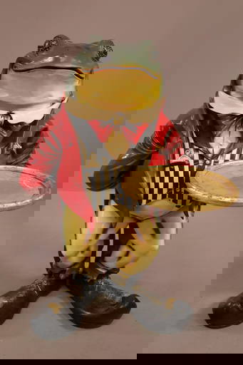 Whimsical Frog Butler Statue