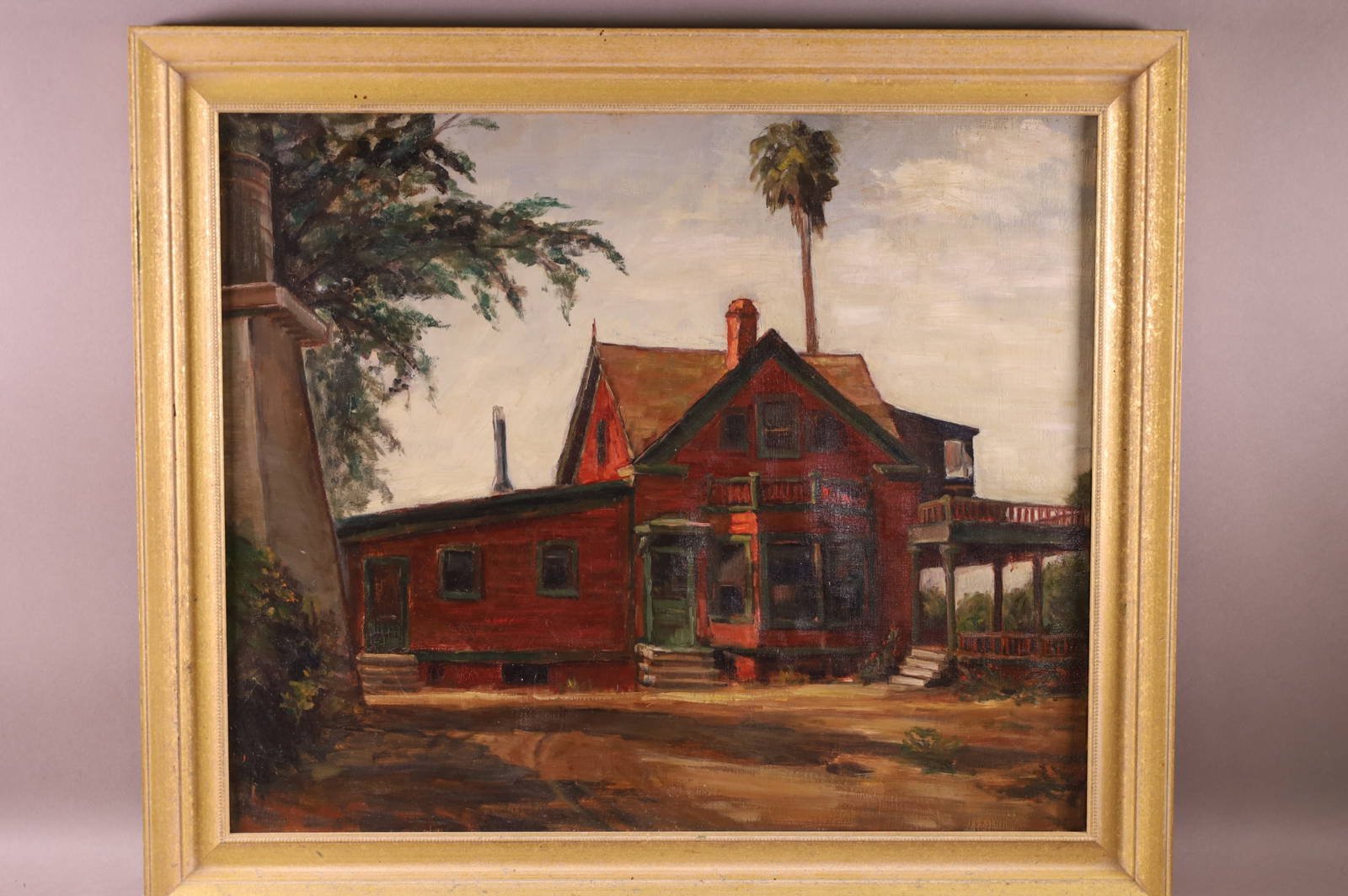 Farm House Scene Painting Auction