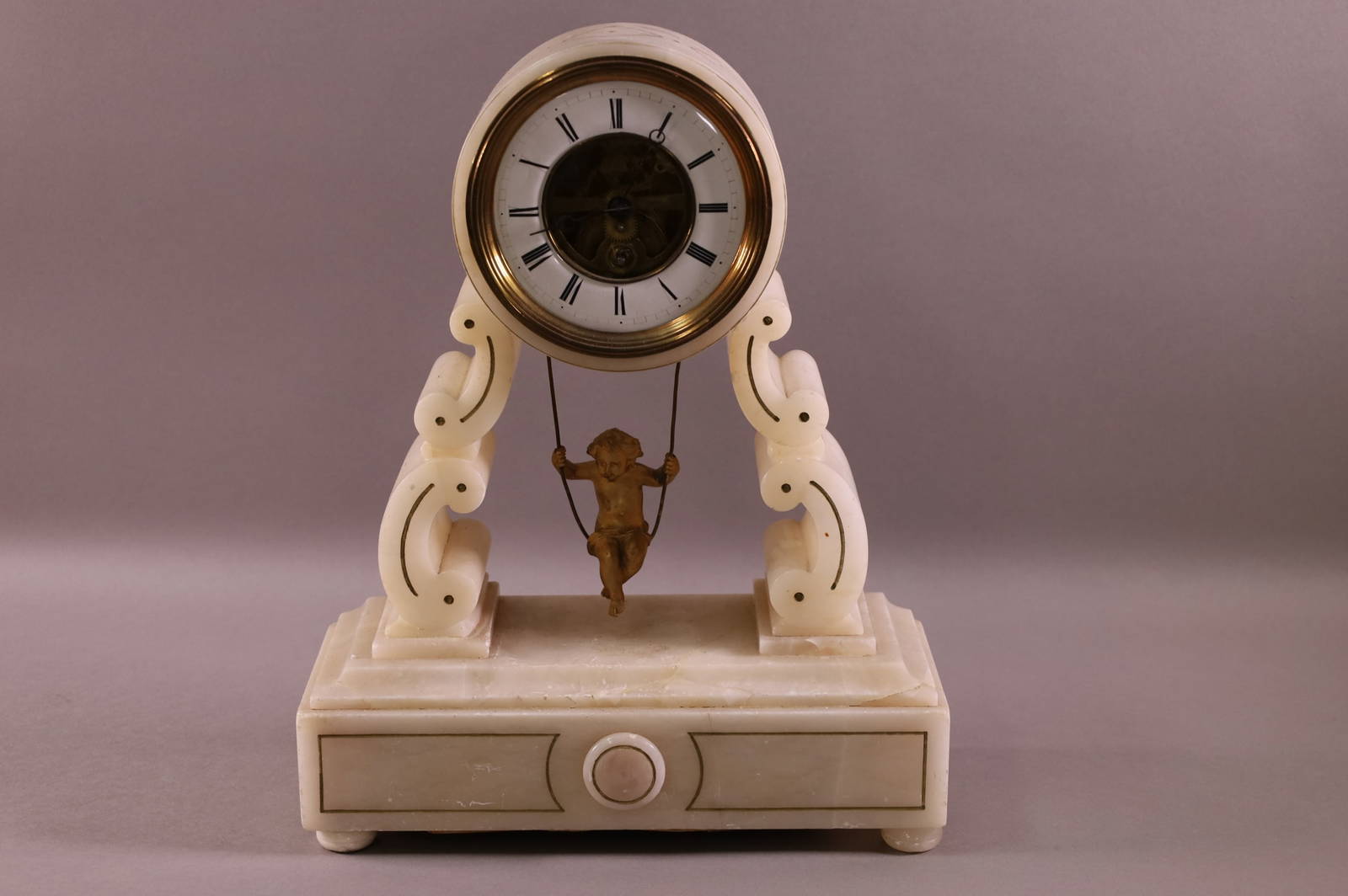 Antique Alabaster Mantle Clock Auction