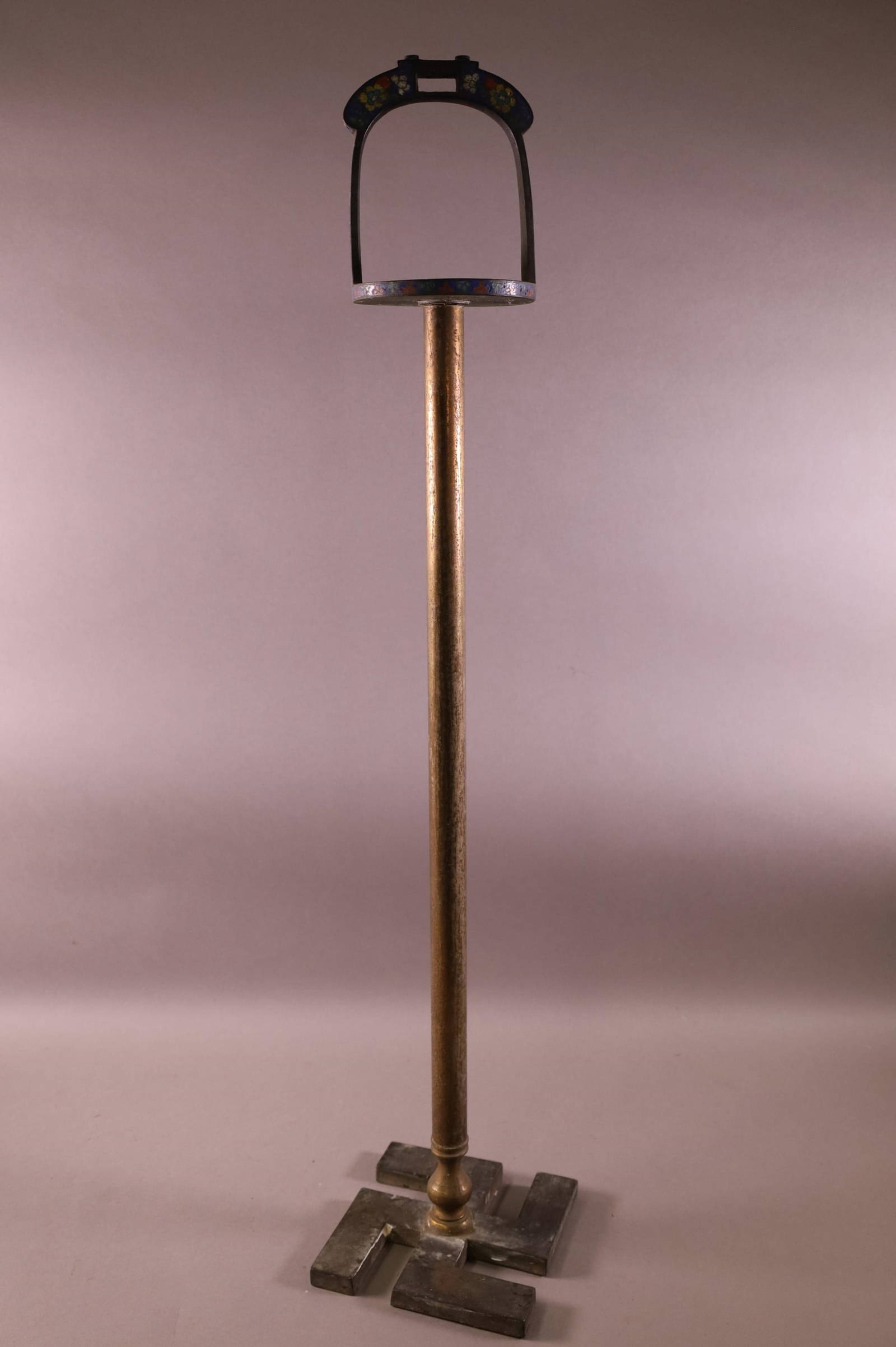 Antique Champleve & Iron Smoke Stand Auction