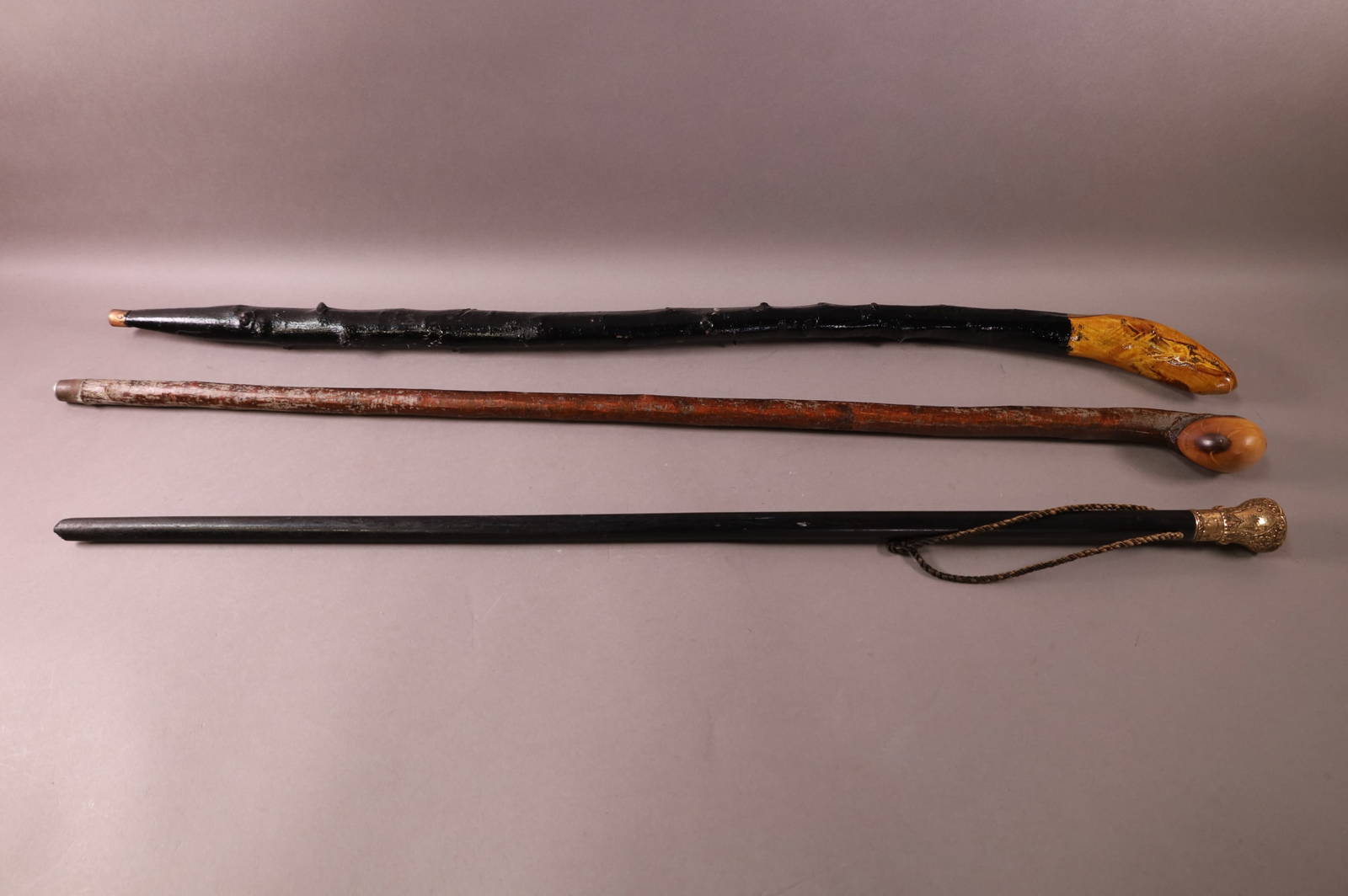 3 Walking Sticks Auction