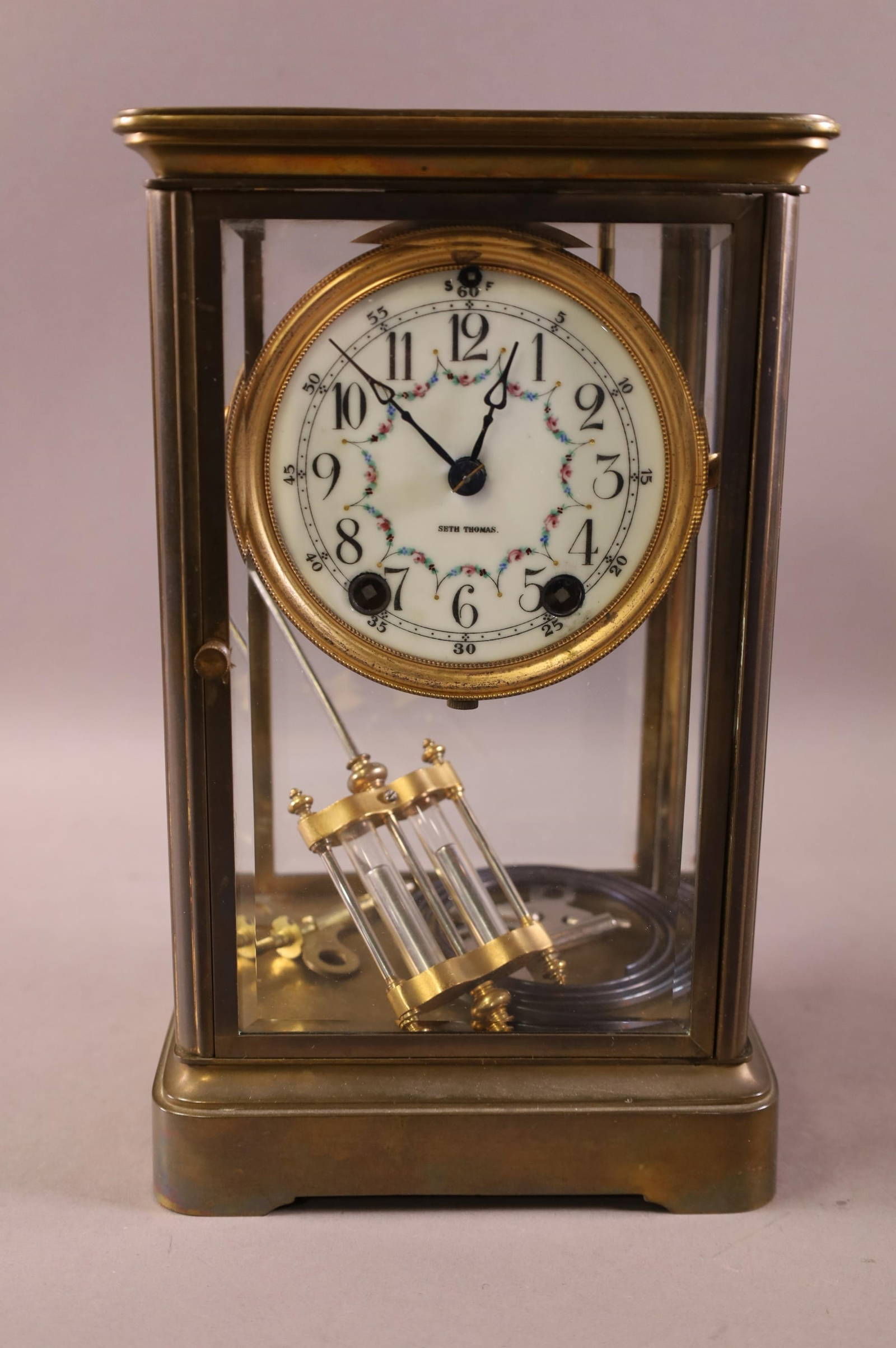 Seth Thomas Crystal Regulator Clock Auction