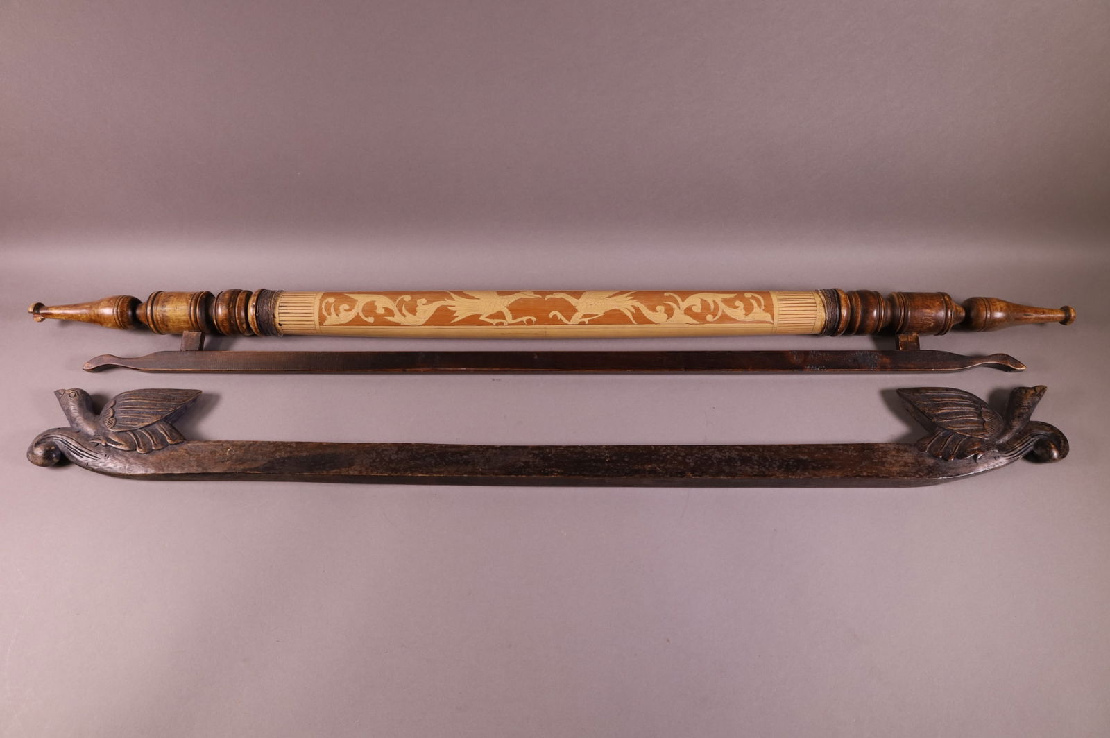 2 Scroll Holders Auction