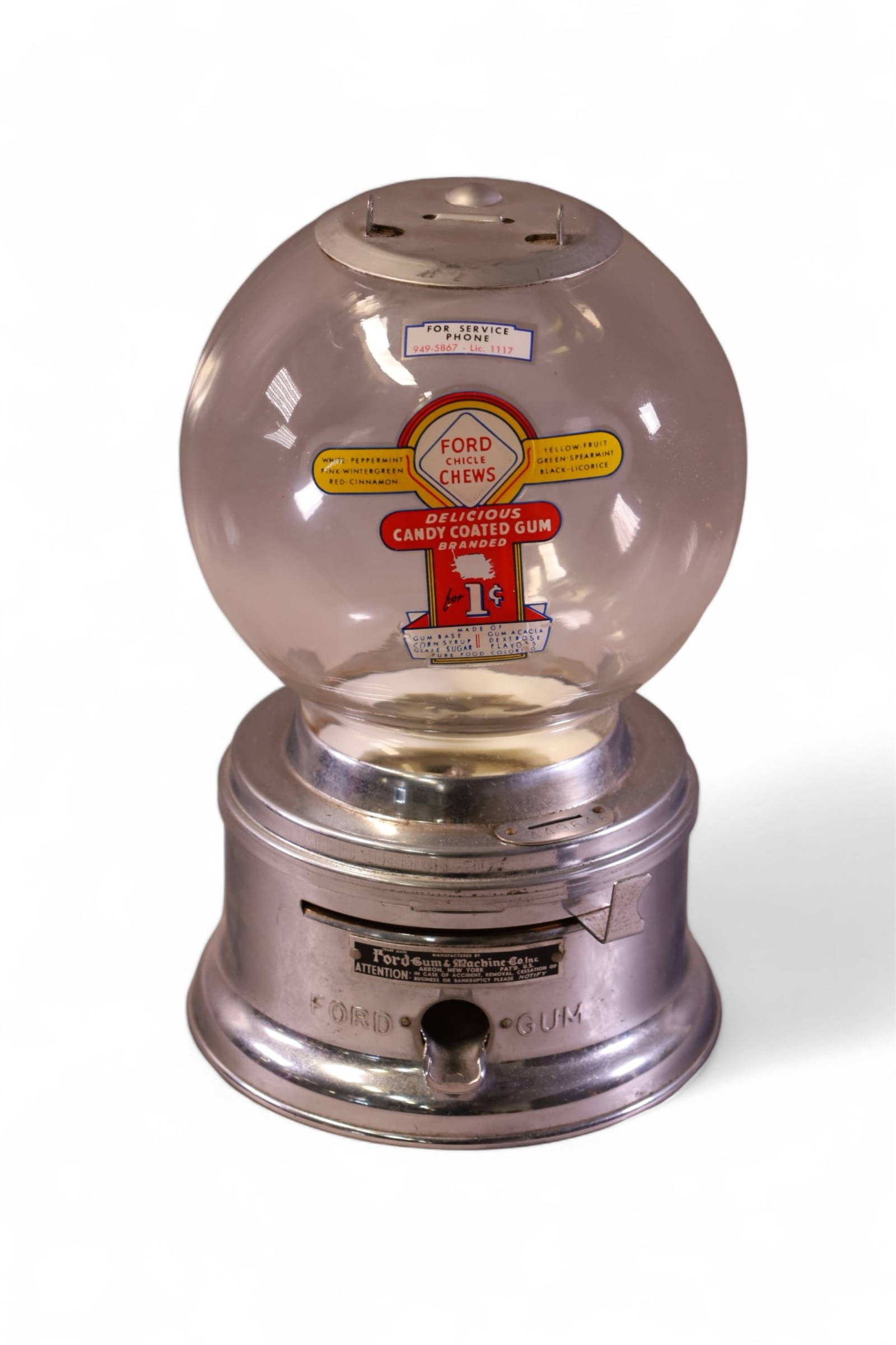 Ford 1 Cent Gumball Machine Auction