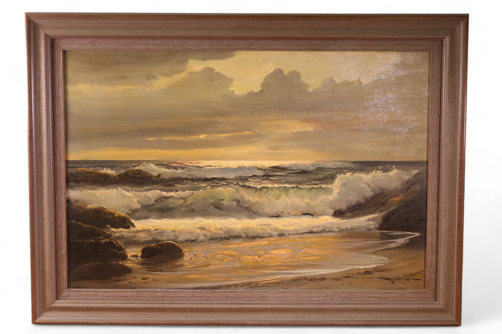 Robert Wood Seascape Oil Painting Auction