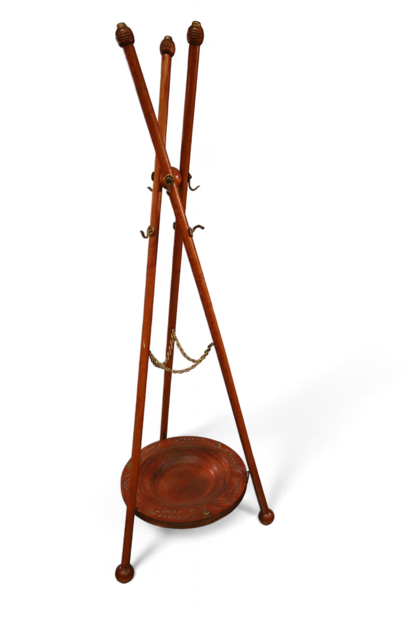 Unusual American Oak Stick & Ball Hat Rack Auction