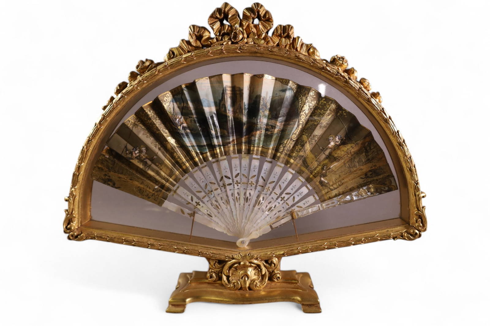 Framed Victorian Fan Auction
