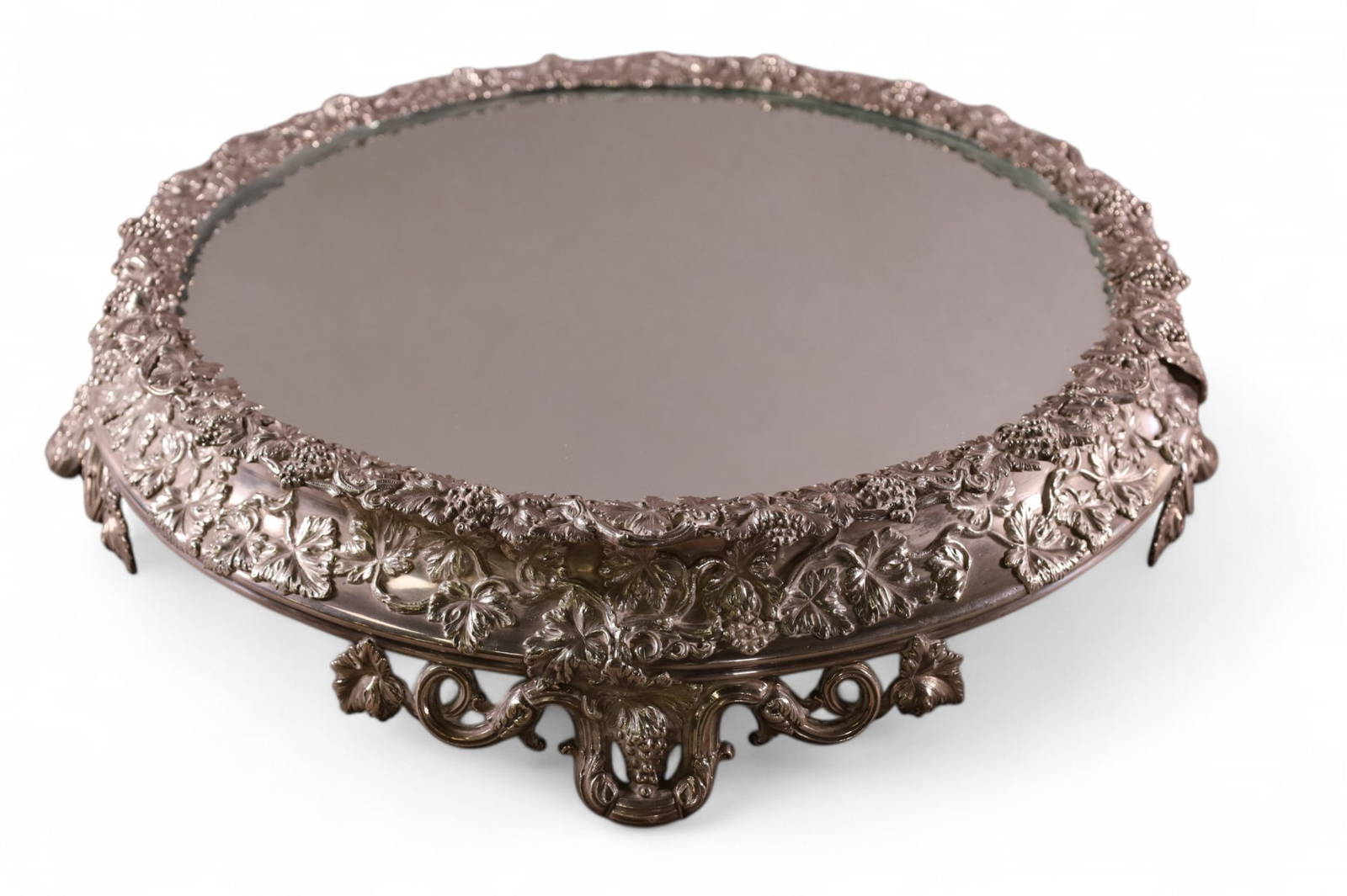 Large Victorian Silverplate Plateau Mirror Auction