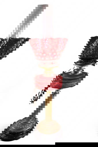 Victorian Cranberry Glass Table Lamp