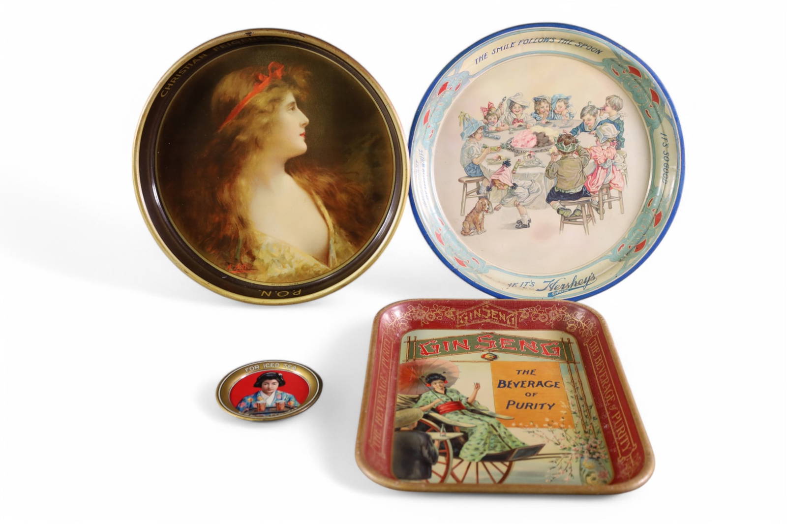 4 Advertising Trays Auction