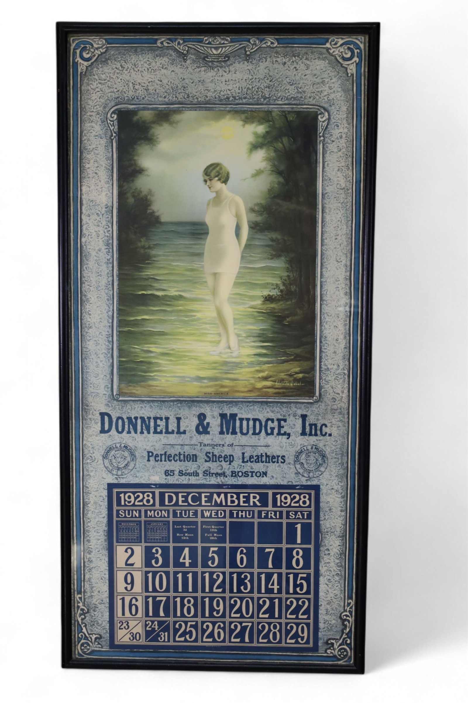 1928 Framed Calendar Print Auction
