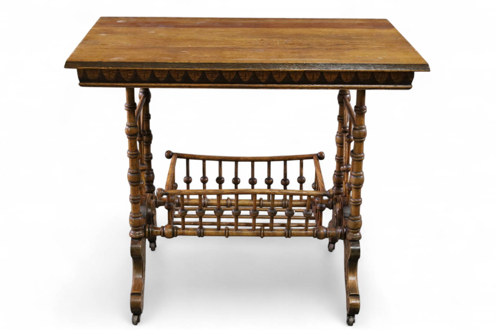 American Oak Stick & Ball Lamp Table Auction