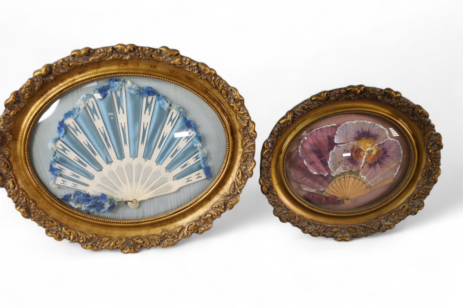 2 Framed Fans Auction